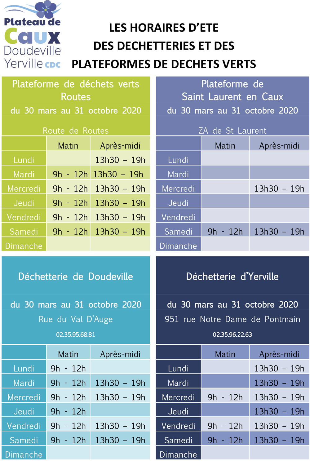Horaires Dechetterie Vertounull